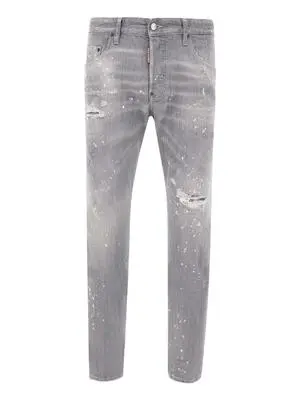 Dsquared2 Dsquared2 Skater Distressed Paint-Splatter Jeans Gray