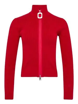 J.W.ANDERSON Fitted Zip-up Cardigan - Deep Red