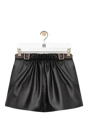 Loewe Belted Leather Skirt - Black