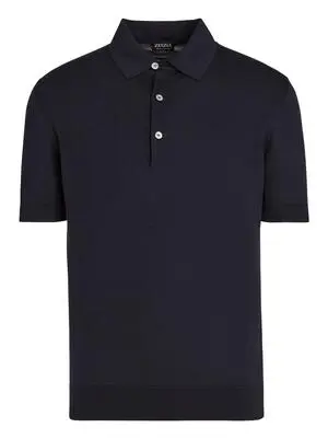 ZEGNA Ribbed-trim Cotton Polo Shirt