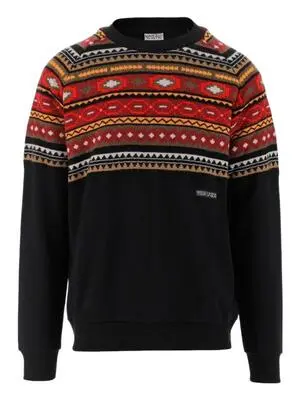 MARCELO BURLON COUNTY OF MILAN Logo Patch Intarsia Jumper - Black