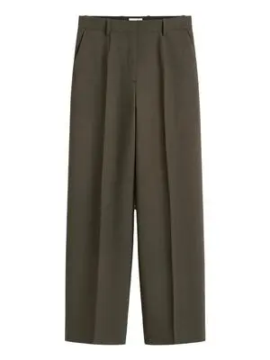 TOTÊME Toteme Wide Tailored Trousers In Forest