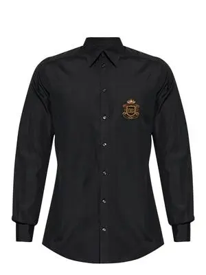 Dolce & Gabbana Dolce Gabbana Martini Heraldic Patch Shirt - Black