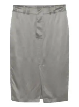 Saint Laurent Silk Midi Skirt - Gray