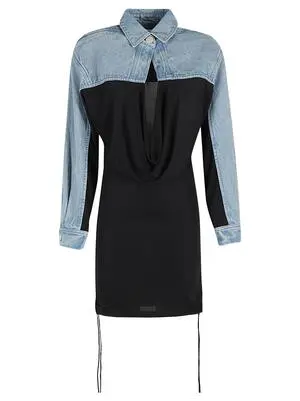 Christopher Esber Colorblocked Draped Dress - Black