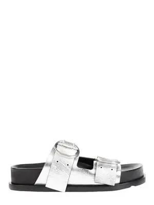 JIL SANDER Double Buckled Slip-on Sandals - Gray