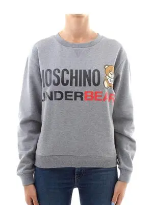 Moschino Teddy Bear Print Logo Sweater - Gray
