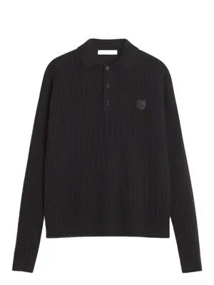 MAISON KITSUNÉ Maison Kitsuné Fox Head Ribbed Polo Jumper