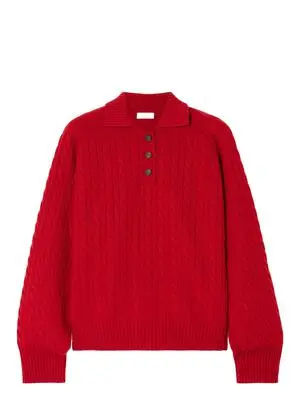 BRUNELLO CUCINELLI Brunello Cucinelli Long-Sleeved Ribbed Knit Polo Sweater With Half-Button Closure