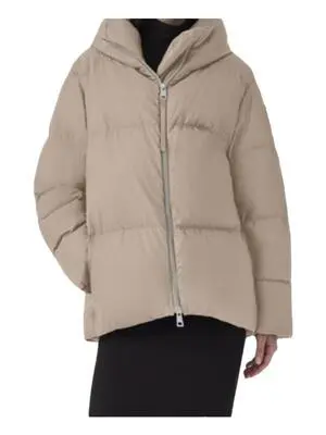 Canada Goose Logo Patch Zip-up Down Jacket - Desert Sand