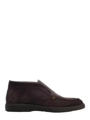 Santoni Desert Round-toe Slip-on Boots - Black