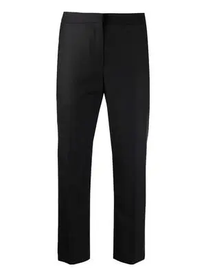 Alexander McQueen Cropped Straight Leg Trousers - Black