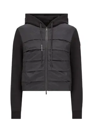 Moncler Padded Cotton Zip-up Hoodie - Black