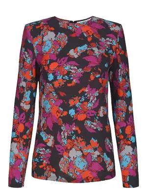 Givenchy Floral Print Long Sleeve T-shirt - Black