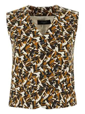 Max Mara All-over Patterned V-neck Vest - Brown