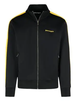 Palm Angels Logo Embroidered Zipped Track Jacket - Black