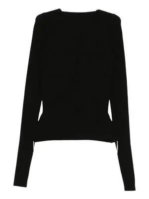 Rick Owens Fitted Panelled Long Sleeve Top - Black