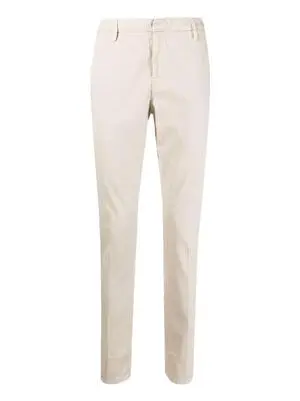 DONDUP Mid Rise Slim Fit Trousers - White