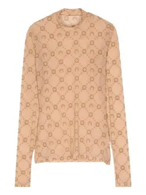 MARINE SERRE Moon Print Long-sleeve Top - Nude