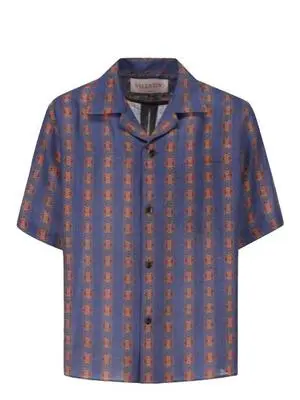 Valentino Garavani All-over Patterned Button-up Shirt - Blue