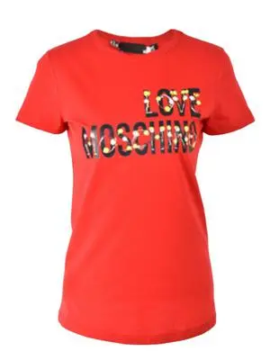 Moschino Cartoon Letter Logo T-shirt - Red