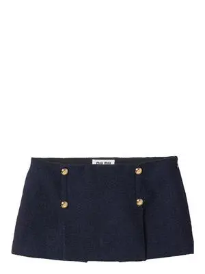 Miu Miu Pleated Blend Mini Skirt - Blue