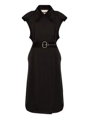 JIL SANDER Sleeveless Trench Coat - Black