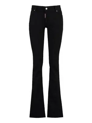 Dsquared2 Low-rise Logo Patch Flared Jeans - Black