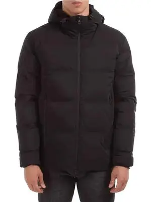 Emporio Armani Hooded Quilted Down Jacket - Black