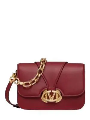 Valentino Garavani Vlogo Moon Foldover Top Shoulder Bag - Red