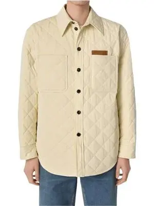 Bottega Veneta Long-sleeved Quilted Overshirt - Sea Salt