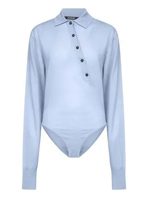 Jacquemus Long-sleeve Knit Bodysuit - Blue