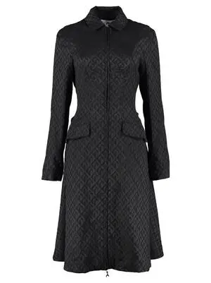 MARINE SERRE Zip-up Shirt Dress - Black