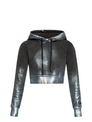 DIESEL® F-slimmy Cropped Hoodie - Black