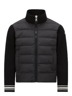 MONCLER Moncler Zip-Up Hooded Padded Jacket With Striped Cuffs