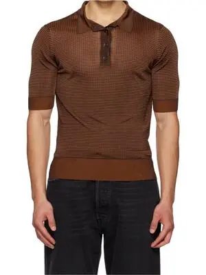 MAISON MARGIELA Short-sleeved Polo Shirt - Brown