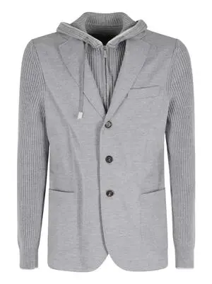Eleventy Hooded Casual Jacket - Gray