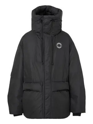 Burberry High-neck Logo-patch Padded Down Jacket - Black