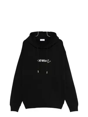OFF-WHITE Off-White Logo Printed Drawstring Hoodie