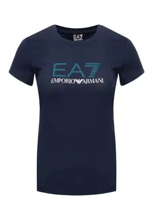EA7 Round Neck Short Sleeve T-shirt - Black