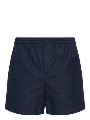 Balmain Monogram Pattern Bermuda Shorts - Navy Blue