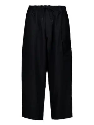 Y3 Drawstring Wide Leg Cargo Trousers - Black