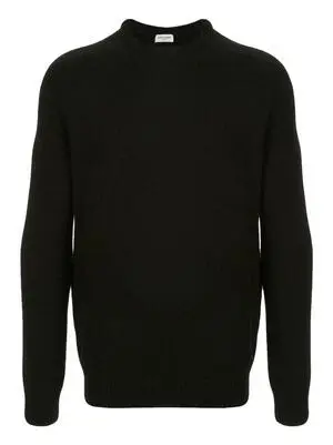 Saint Laurent Crewneck Knitted Jumper - Black