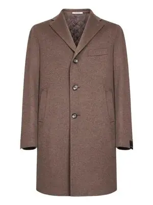 Tagliatore Single Breasted Cashmere Coat - Brown
