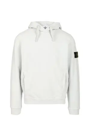 Stone Island Logo Patch Drawstring Hoodie - Sky Color