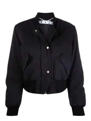 OFF-WHITE Off-White Logo Embroidered Bomber Jacket