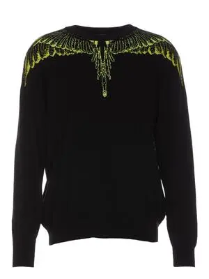 MARCELO BURLON COUNTY OF MILAN Crewneck Long-sleeved Jumper - Black
