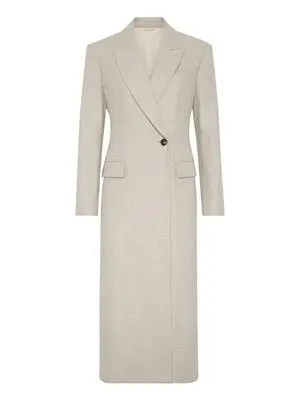 Brunello Cucinelli Single-breasted Long Coat - Beige