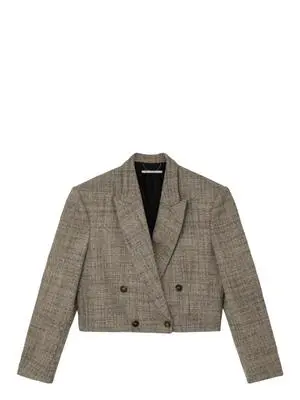 Stella McCartney Stella McCartney Cropped Double-Breasted Blazer Green