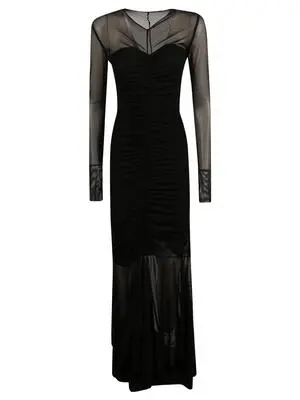 Norma Kamali Shirred Fishtail Gown - Black